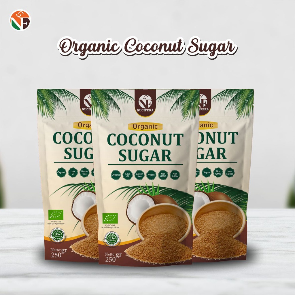 Jual Gula Kelapa Organik 250gr - Organic Coconut Sugar | NUCIFERA | Shopee Indonesia