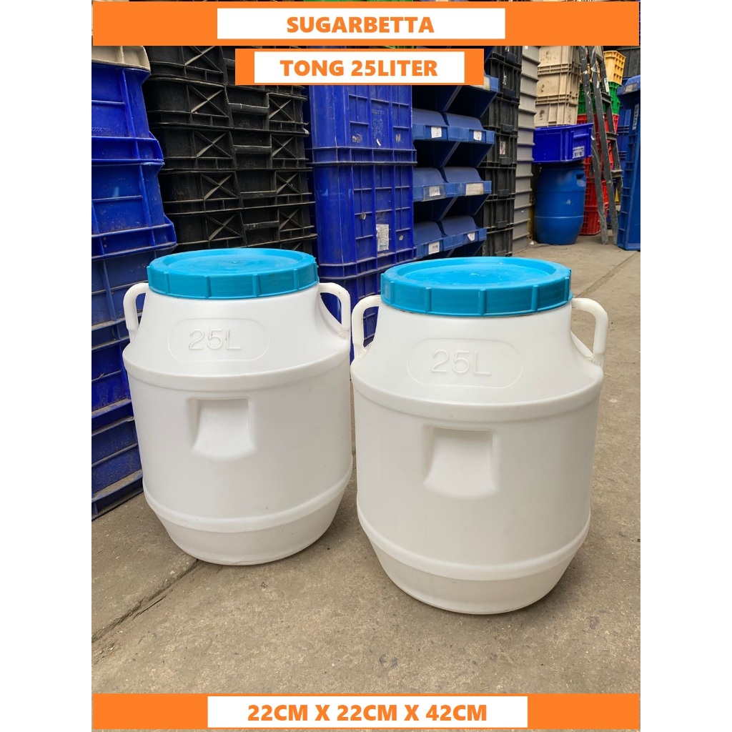 Jual Tong Air / Gentong Air Putih Dengan Tutup 25 Liter Tong Sampah ...