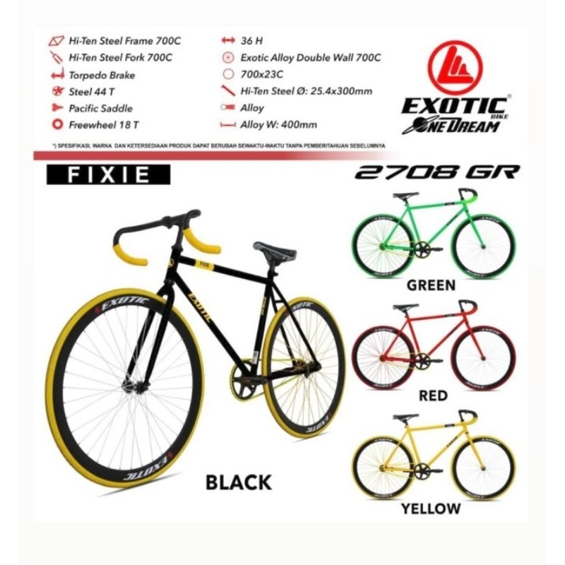 Jual SEPEDA PIXIE 700 EXOTIC 2708 BY PACIFIK REM TORPEDO | Shopee Indonesia