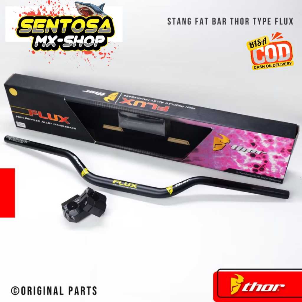 Jual Stang fatbar low thor flux + raiser stang warna black | Shopee ...