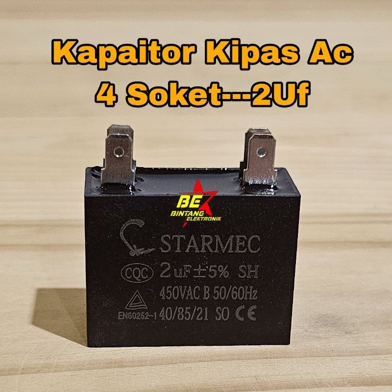 Jual Kapasitor Kipas Ac 2 Uf 4 Soket Capasitor Fan Ac 2uF 4 Pin Kaki 2 ...