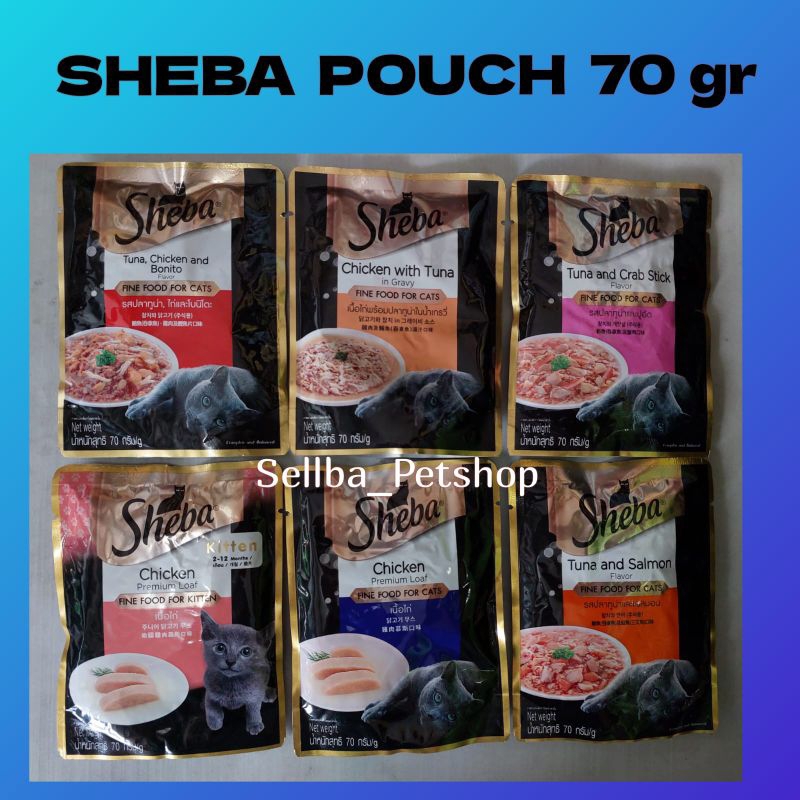 Jual Sheba Pouch 70 gr Wetfood Adult & kitten (makanan basah kucing ...