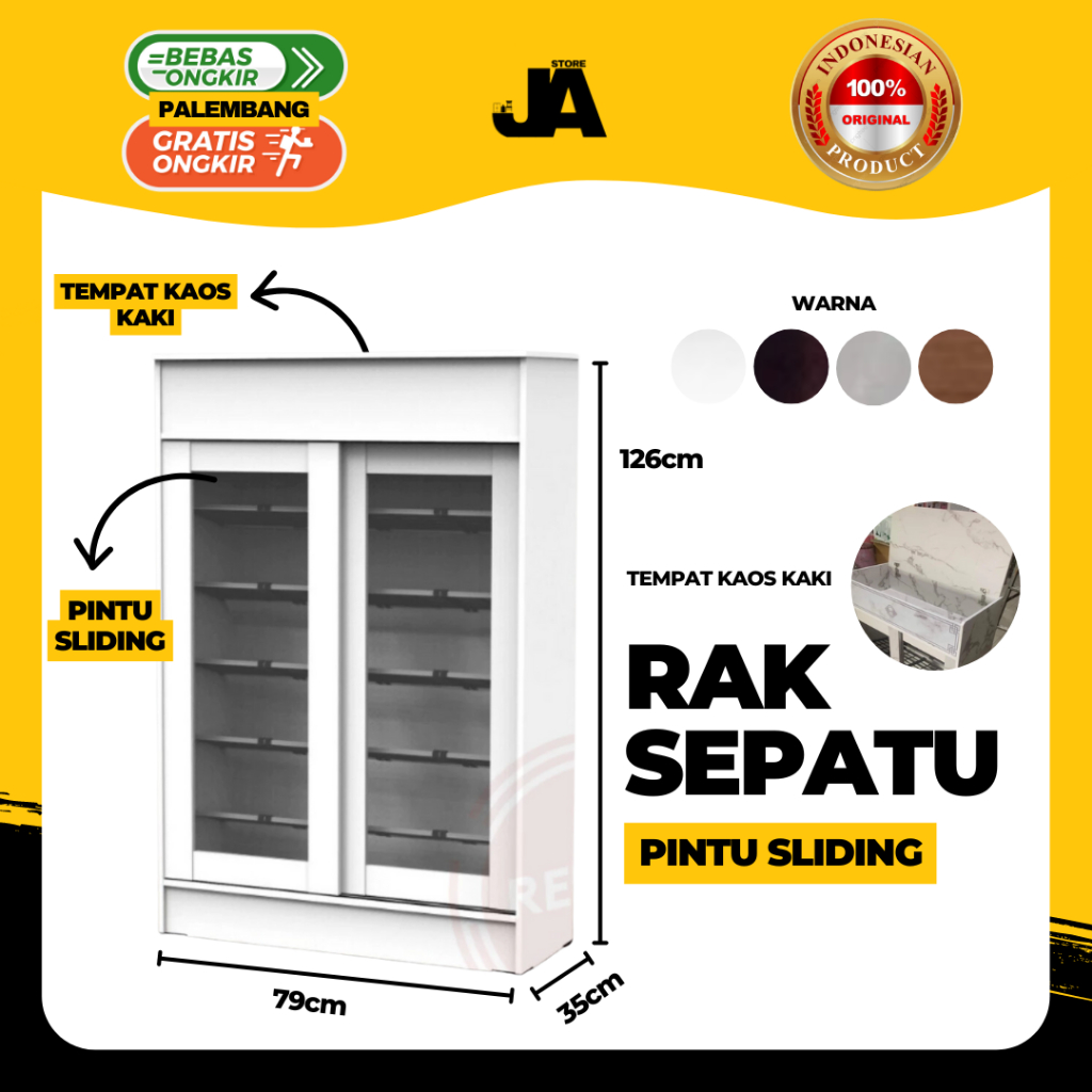 Jual Rak Sepatu Sliding Minimalis 6 Susun / Buffet Tempat Kayu ...