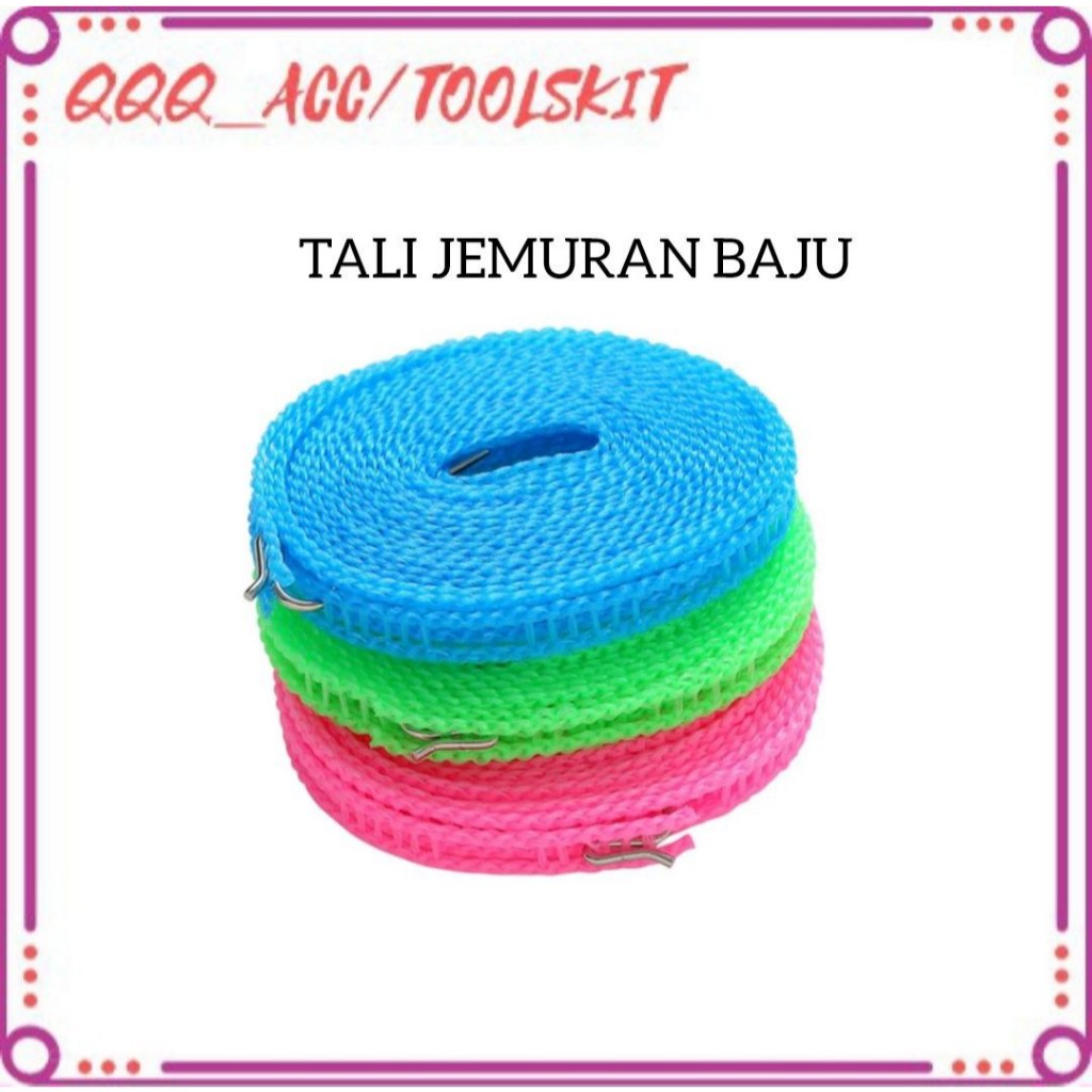 Jual Tali Jemuran baju lubang Anti terbang tali jemuran baju Hook 3 ...