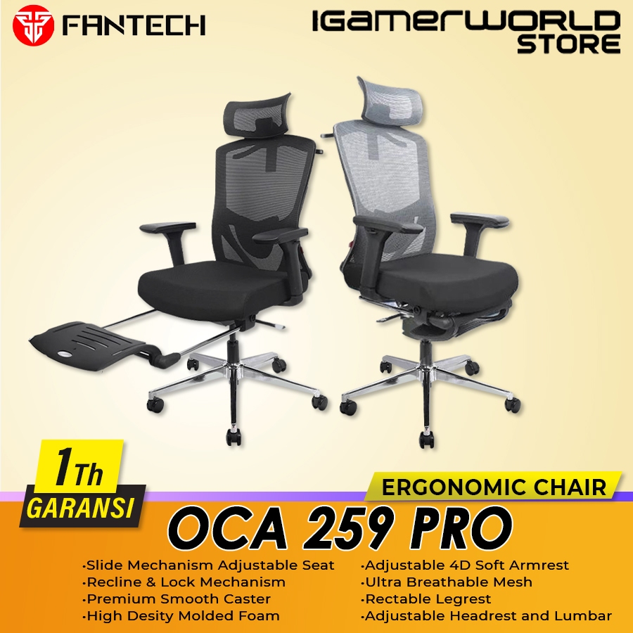Jual Fantech OCA259 PRO Kursi Kantor Premium Office Chair Footrest ...