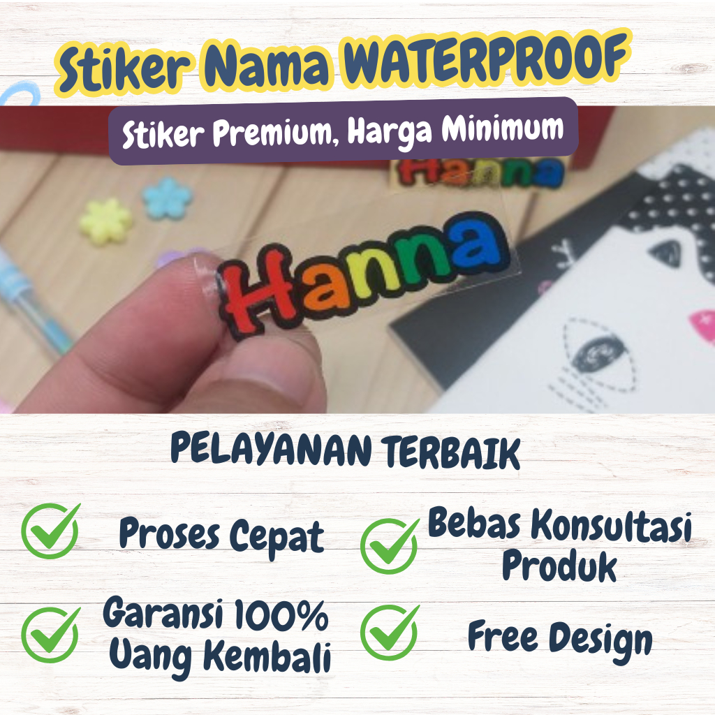 Jual 11 PCS Sticker Cutting Nama Stiker Timbul Label Nama Custom Anti ...