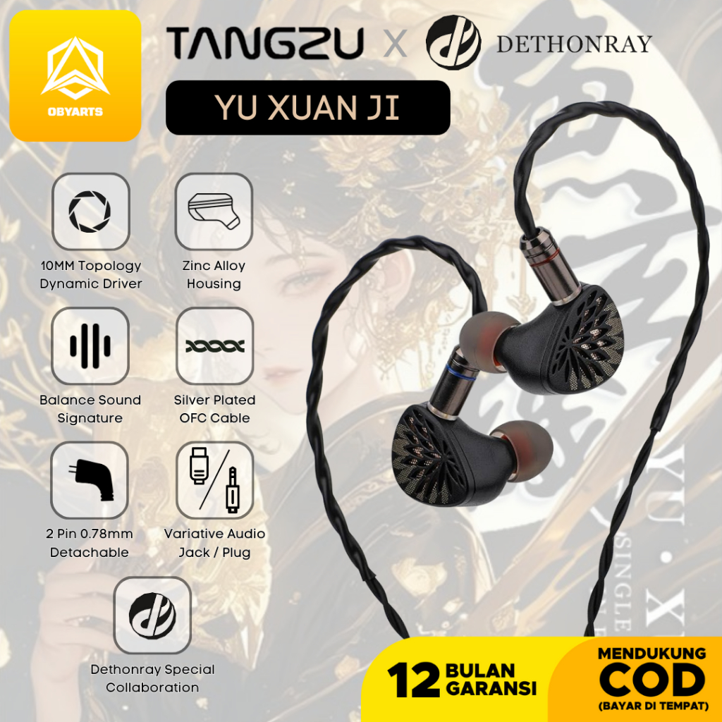 Jual Tangzu x Dethonray Yu Xuan Ji / Yuxuanji 10mm TPLX Dynamic Driver In Ear Monitor Earphone ...