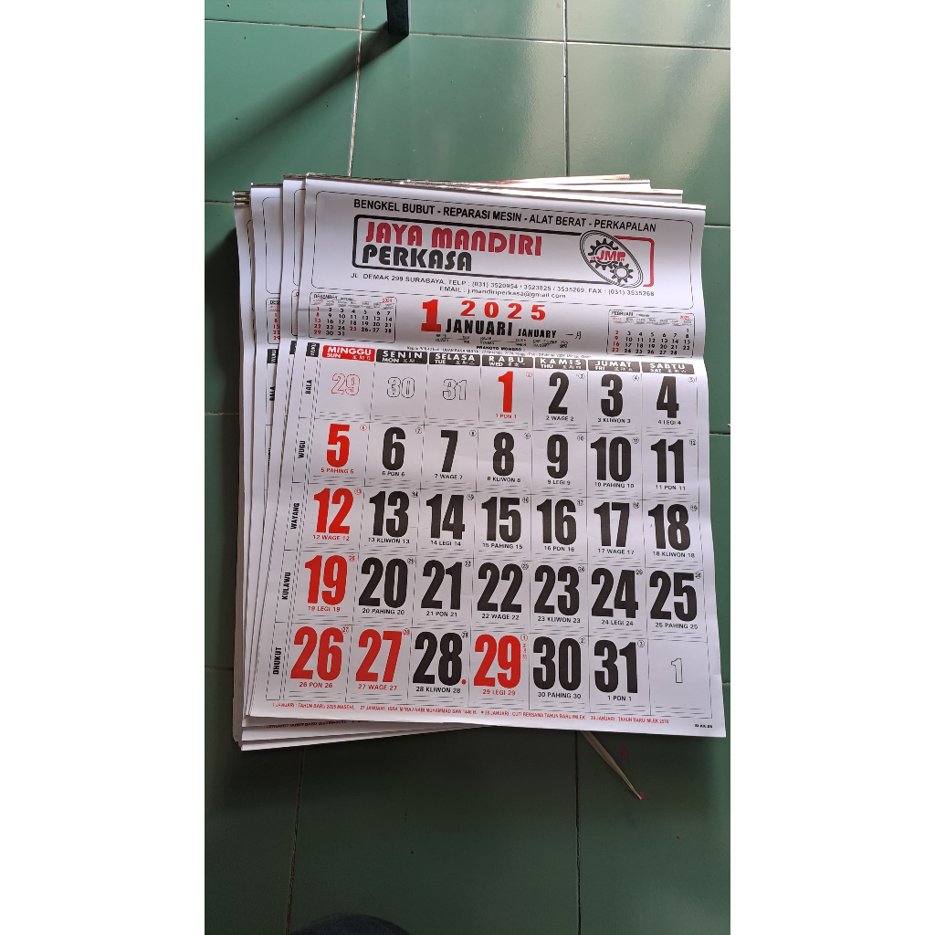 Jual KALENDER JUMBO SI KK 05 50x64 PLUS SABLON 1 WARNA KLEP SENG ...