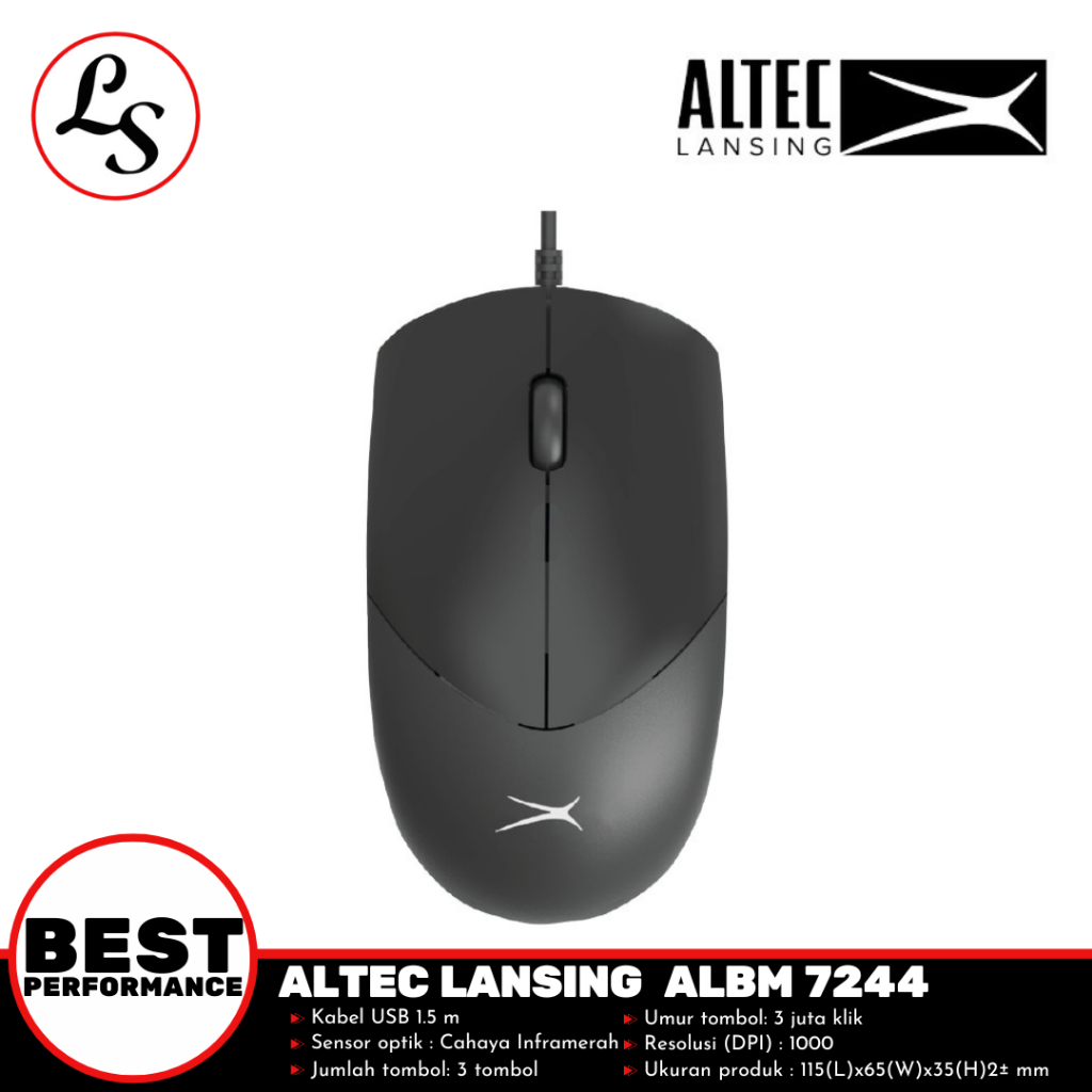 Jual ALTEC LANSING MOUSE Wired ALBM7244 Optic Sensor | Shopee Indonesia
