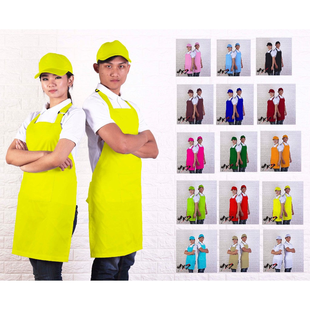 Jual apron polos/ celemek / apron masak / apron barber / apron chef ...