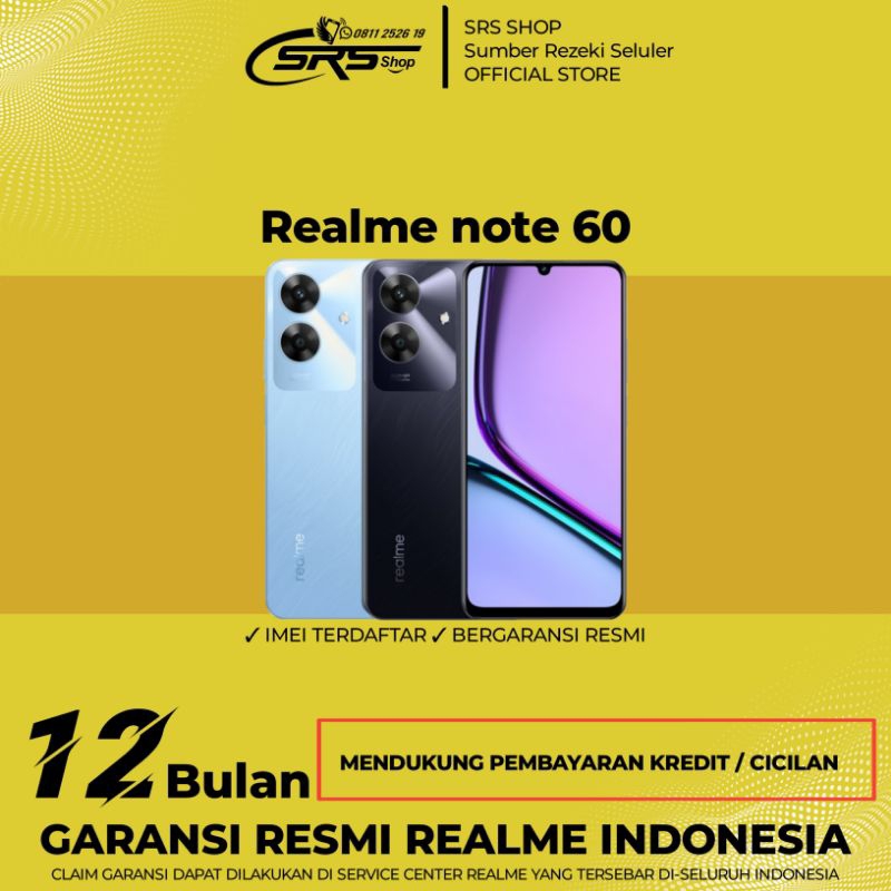Jual REALME Note 60 & Note 60x RAM (6+6)Gb-(4+4)Gb/128GB-64GB Original ...