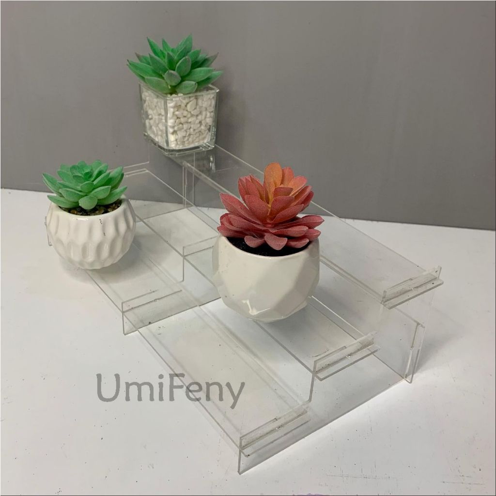 Jual Rak Susun Full Akrilik 3 Susun Tempat Display Aesthetic Minimalis ...