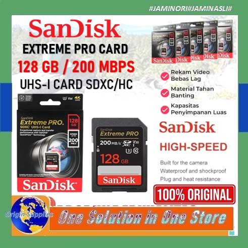 Jual SANDISK EXTREME PRO SDXC SD CARD 128GB 200MBPS - Original | Shopee ...