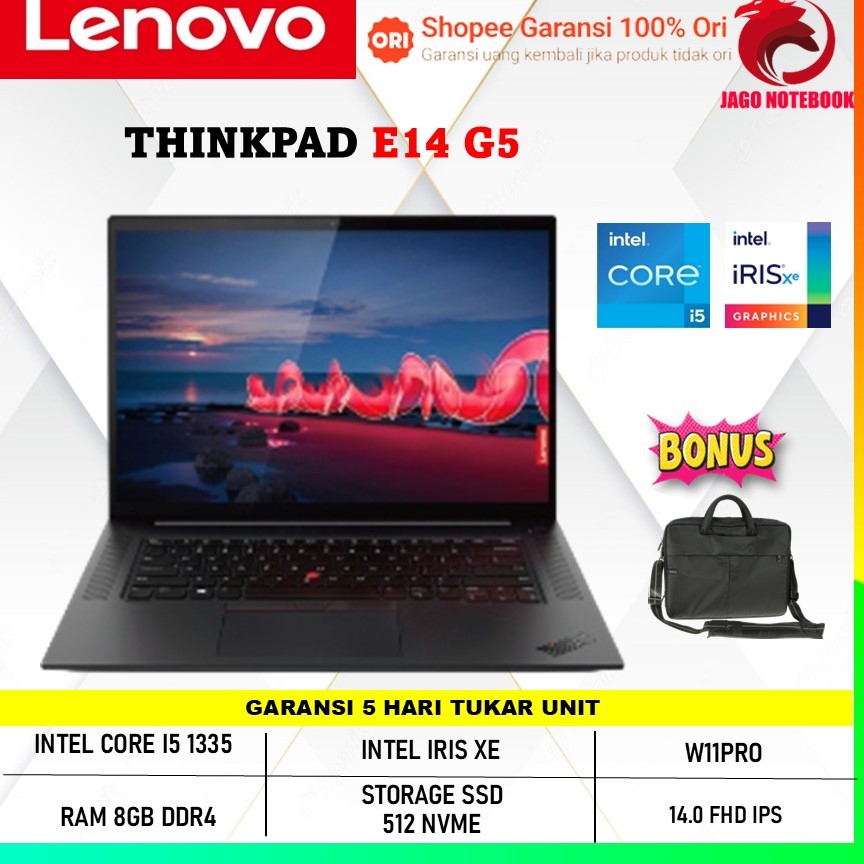 Jual LENOVO THINKPAD E14 G5 I5 1335 8GB 512GB W11PRO 14.0 | Shopee ...