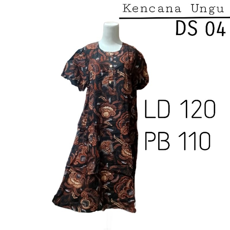 Jual Daster Kencana Ungu / Long Dress Batik Kencana Ungu DS 02 DS 41 DS ...