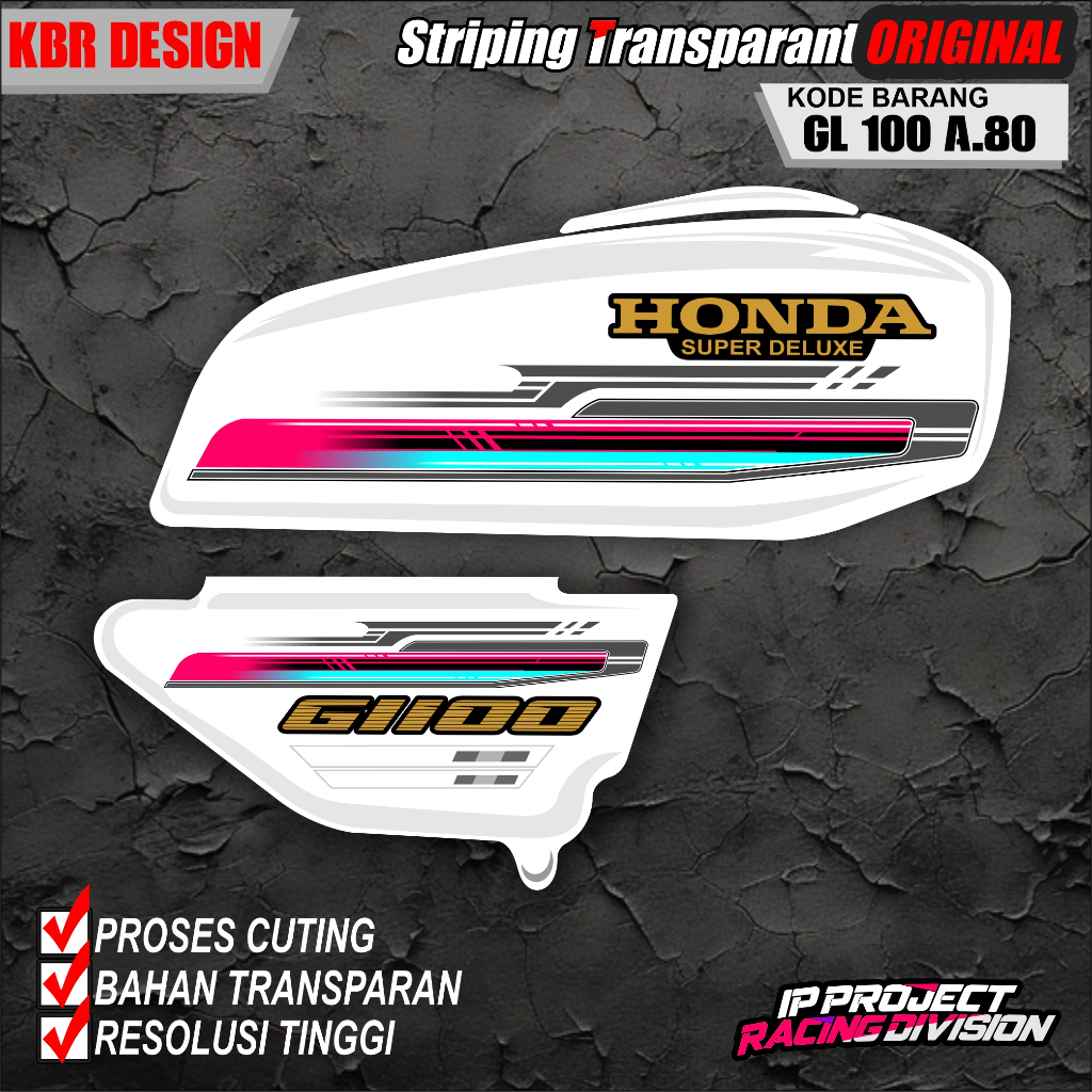 Jual (COD) STIKER STRIPING ORIGINAL MOTOR HONDA GL 100 VARIASI DESAIN ...