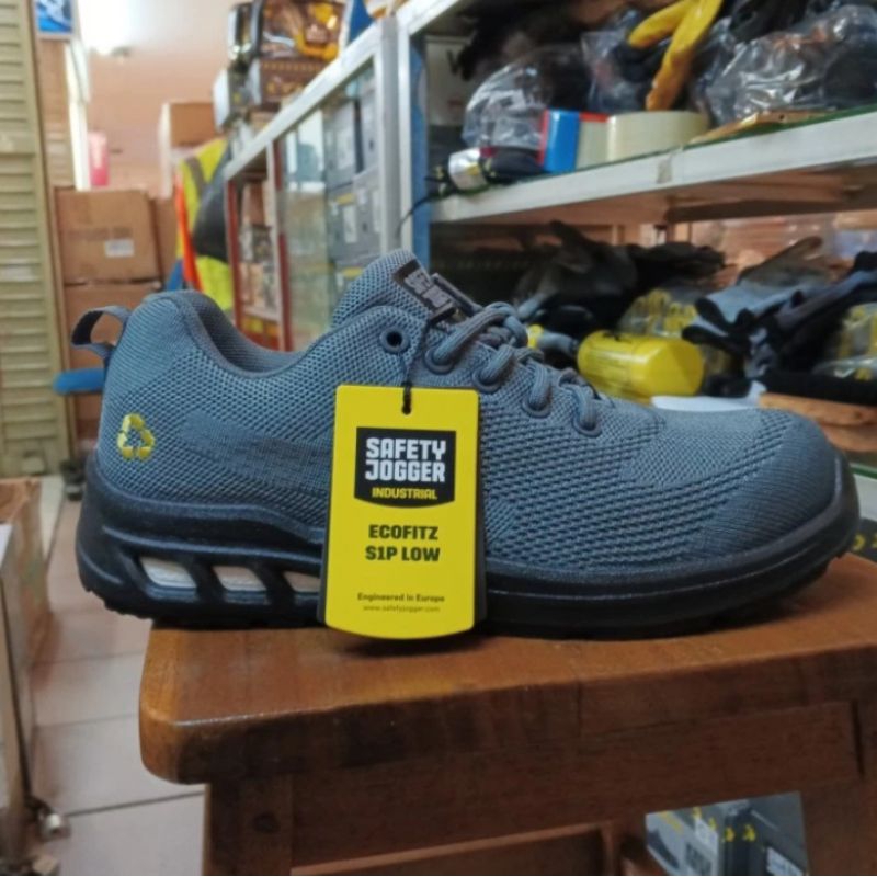 Jual Sepatu Safety Shoes Jogger Ecofitz S1P Low Grey ( Abu) Asli 100% ...