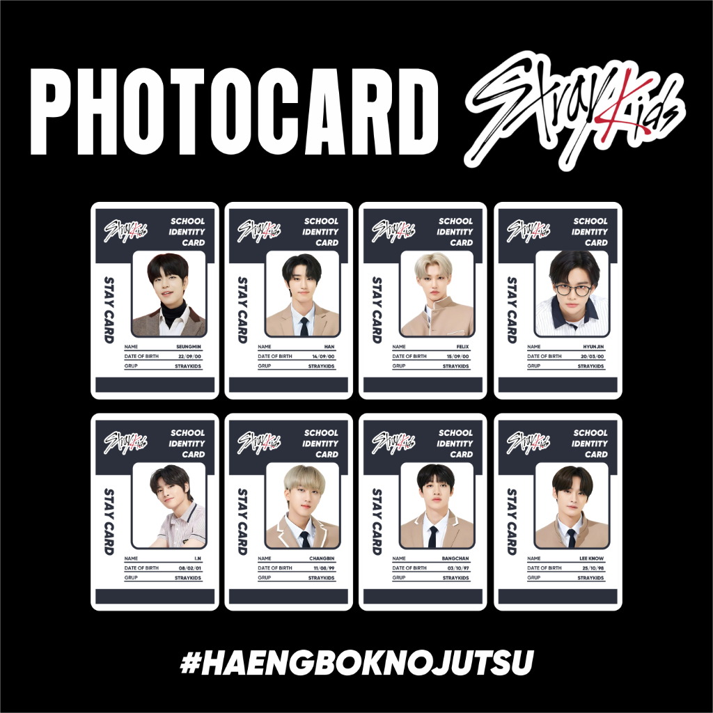 Jual PHOTOCARD STRAY KIDS SCHOOL ID 1SISI (HARGA 8 PCS + LAMINASI 2 ...