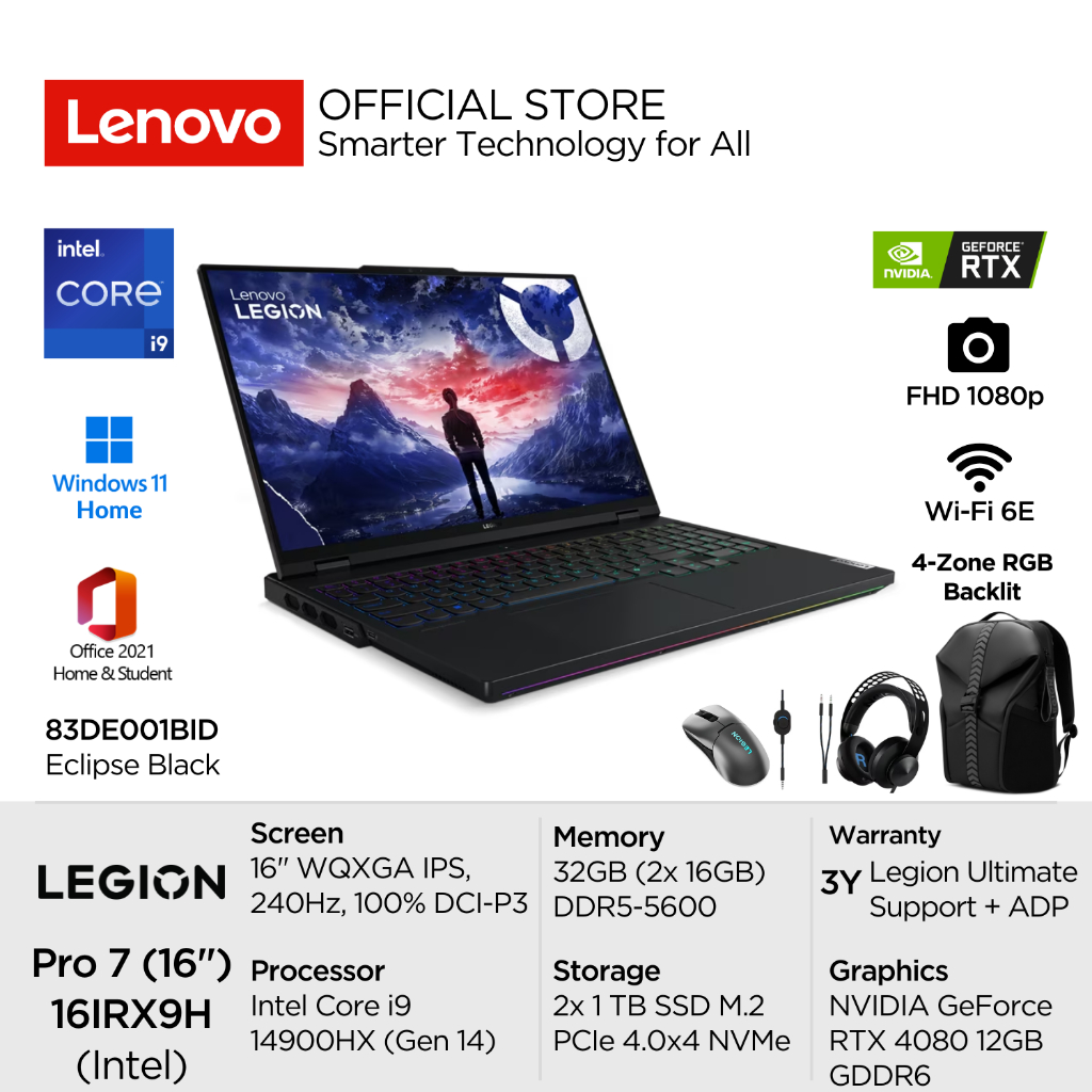 Jual Lenovo Legion Pro 7i 16IRX9H 1BID Intel Core i9 14900HX Win11 32GB ...