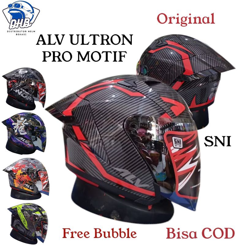 Jual Helm ALV Ultron Pro Motif Series helm half face Original | Shopee ...