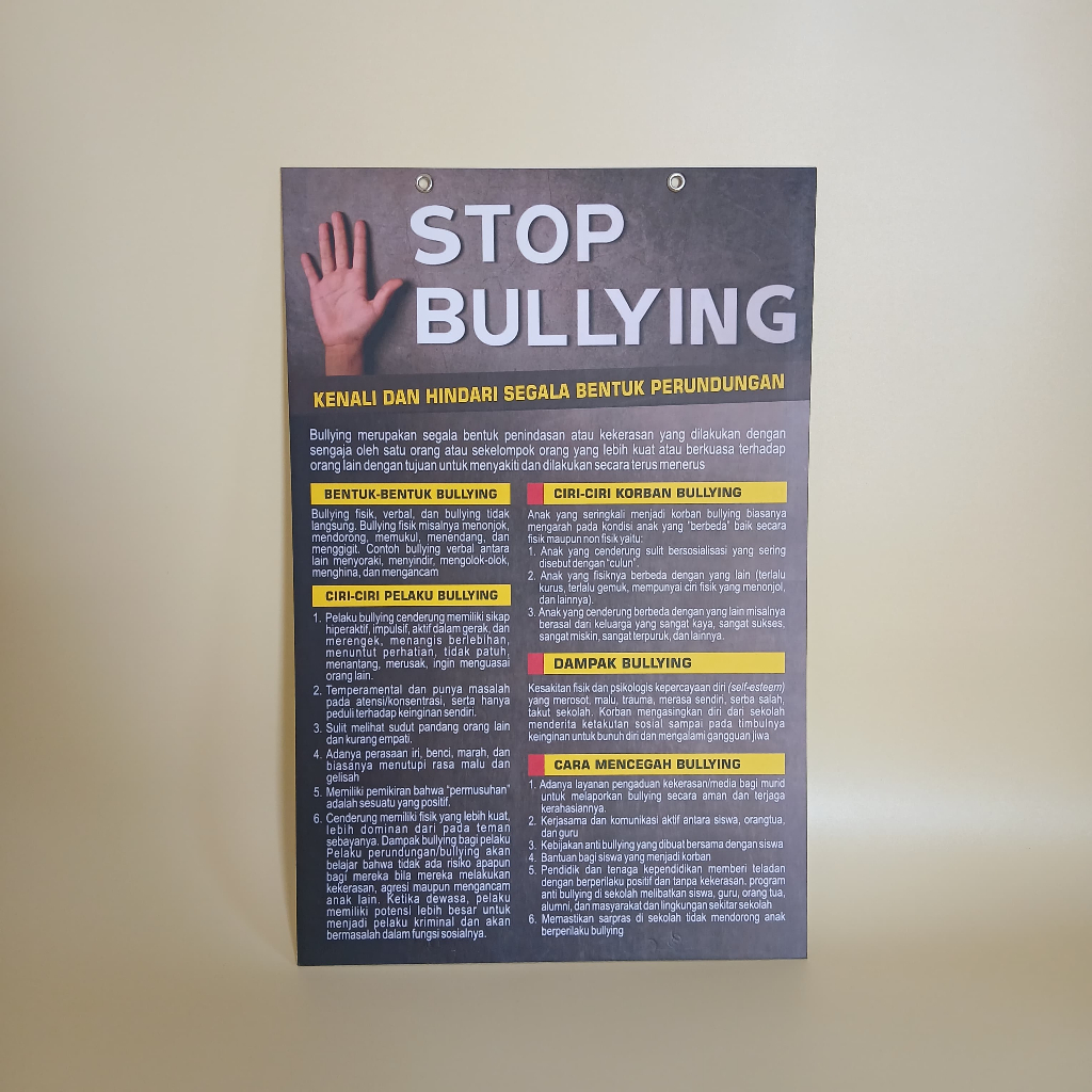 Jual Hard Poster Kenali Dan Hindari Segala Bentuk Perundungan- Hard Poster Dampak Bullying - A3 ...