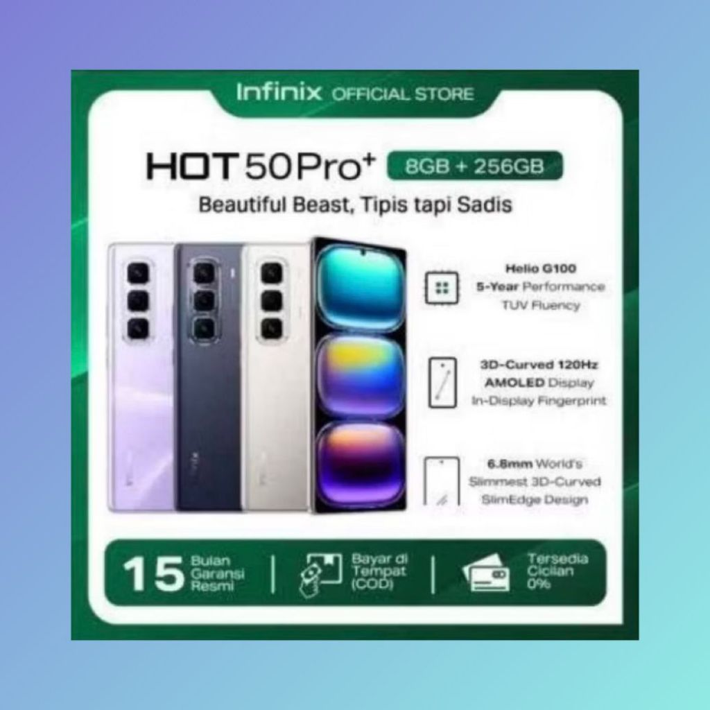 Jual Infinix Hot50Pro Plus 8/256 Garansi Resmi/ hot 50 pro plus/ hot 50 pro + | Shopee Indonesia