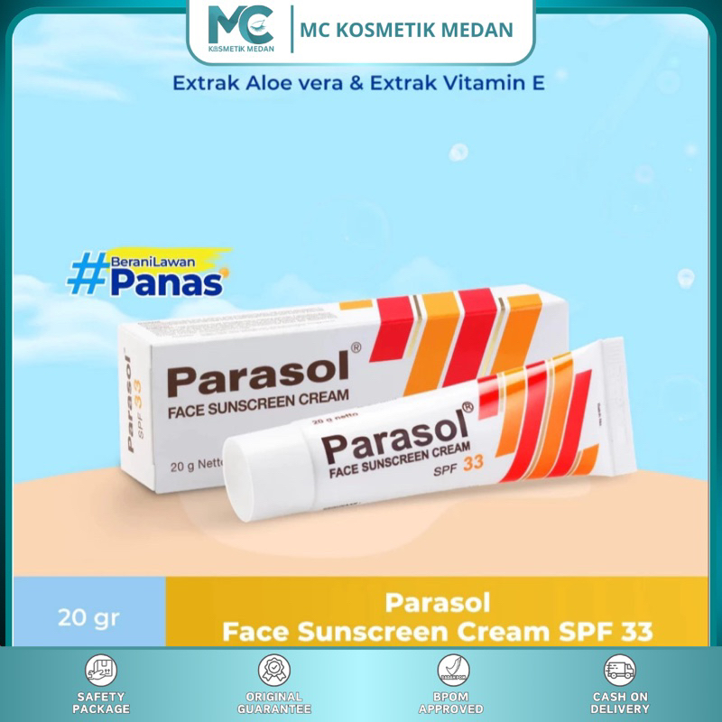 Jual PARASOL-(OREN) FACE SUNSCREEN CREAM SPF 33- Cream wajaf SPF 33 ...