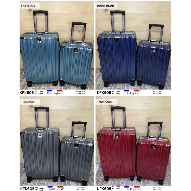 Jual koper klip dua set ukuran 20 dan 24 in tanpa zipper polo england ...