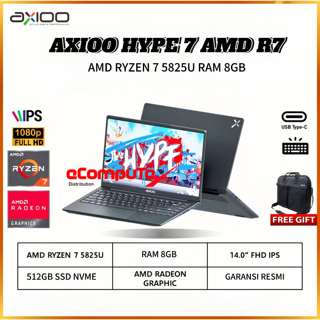 Jual AXIOO MYBOOK HYPE 7 X7 5825U 8GB|512GB SSD NVME 14"INCH DOS/NO OS ...