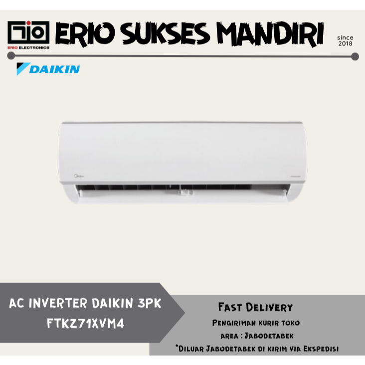 Jual DAIKIN FTKZ71XVM4 AC SPLIT ZETA INVERTER THAILAND 3PK | Shopee Indonesia