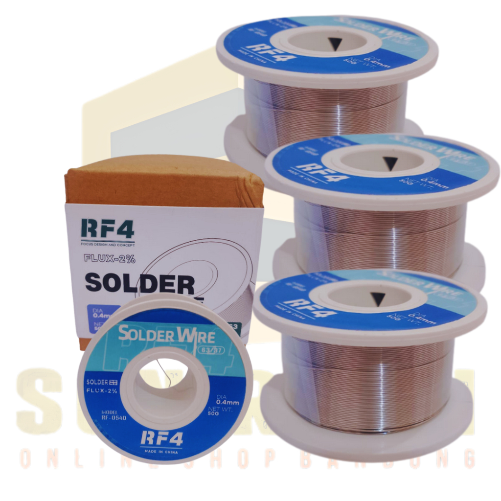 Jual RF4 TIMAH GULUNG Solder Fluks 2% 50G Kawat Solder 0.4mm | Shopee Indonesia