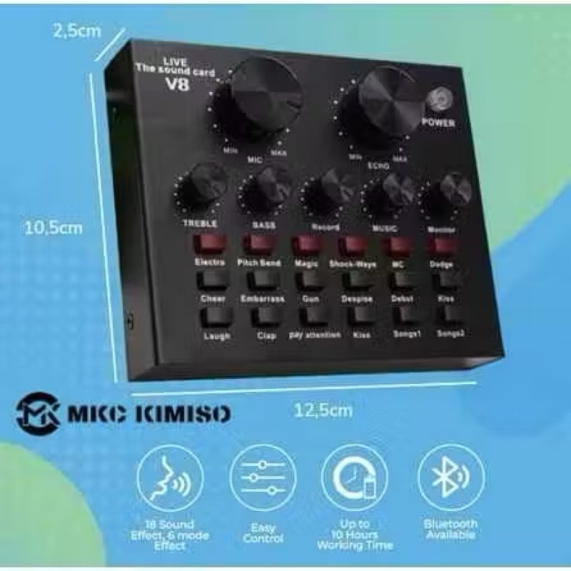 Jual Souncard V8 Mixer external sound card V8 audio microphone live ...