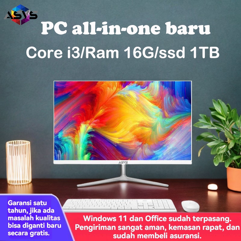 Jual ASVS PC All-in-One Baru Intel Core i3 komputer full Set Lengkap untuk Gaming Kantor dan ...