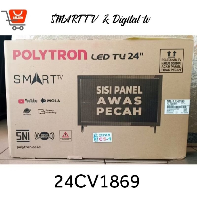 Jual smart tv polytron 24 inch 24cv1869 garansi resmi 5 tahun | Shopee ...