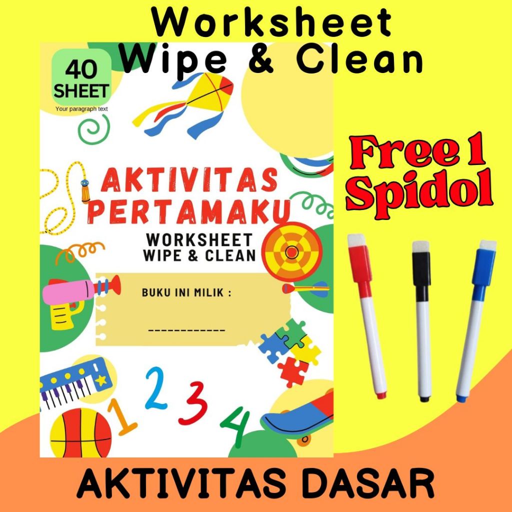 Jual WORKSHEET ANAK WIPE AND CLEAN BUKU AKTIVITAS PERTAMAKU WORKSHEET ...
