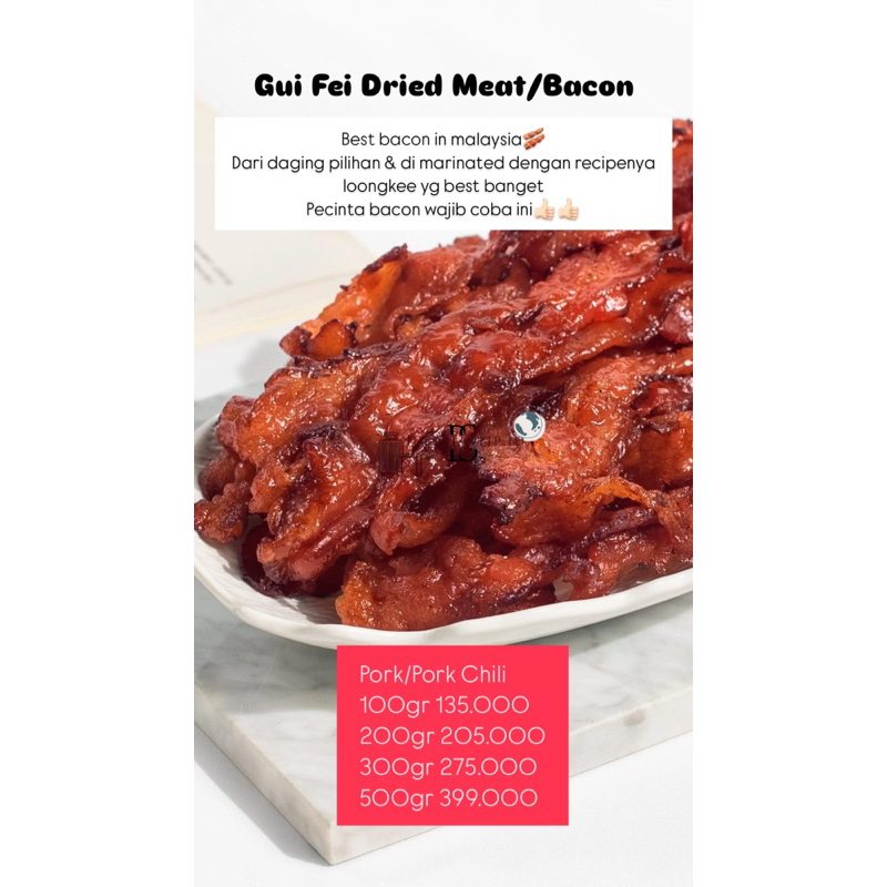 Jual Gui fei dried meat/Bacon Loong kee (PO PENANG) | Shopee Indonesia