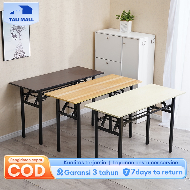 Jual Meja Lipat Portable Meja Belajar 140CM Meja Kantor Besi Meja Motif Kayu Meja Pelatihan ...
