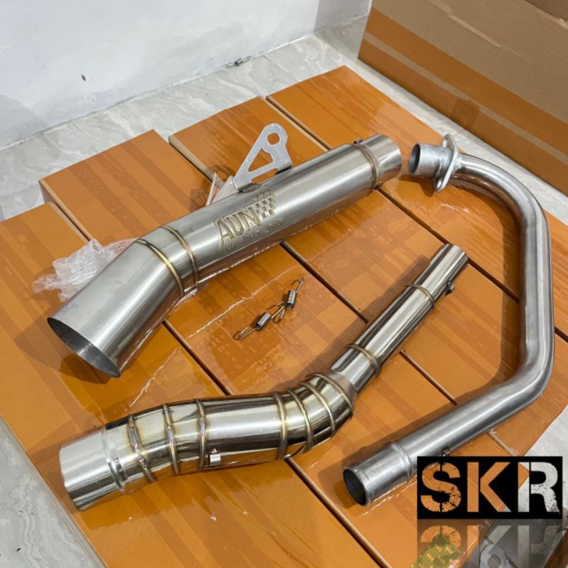 Jual 1set AUN 51mm conical open spec exhaust pipe for raider 150 carb ...