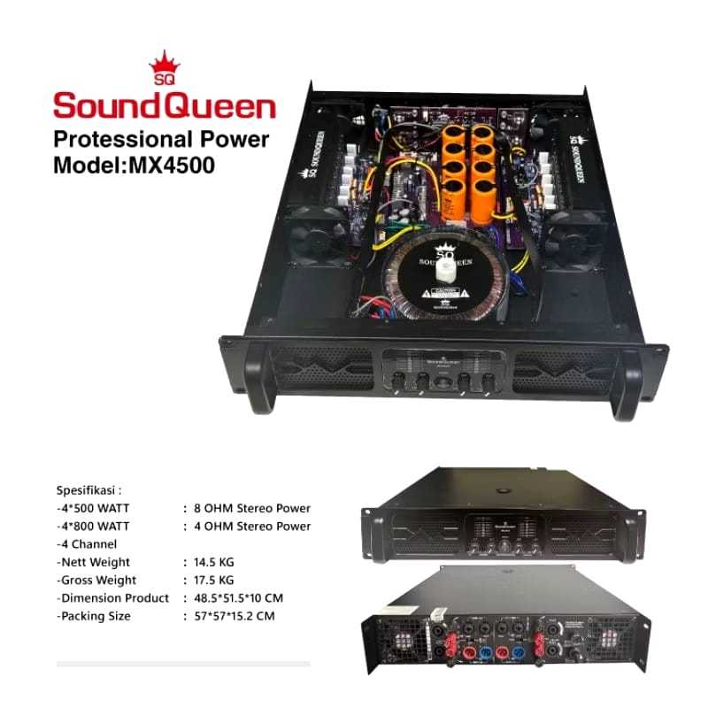 Jual Power Amplifier Soundqueen MX4500 Power SQ MX 4500 SQ Sound Queen ...