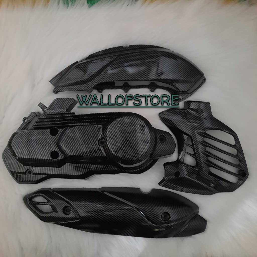 Jual Paket Cover Tutup CVT-Filter-Radiator-Knalpot Carbon All New NMAX ...
