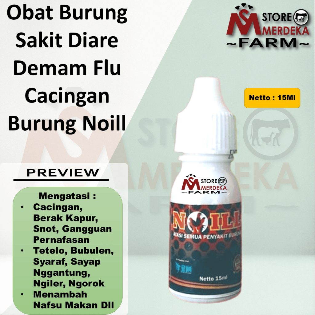 Jual Obat Burung Sakit Diare Demam Flu Cacingan Burung Noill 15Ml ...