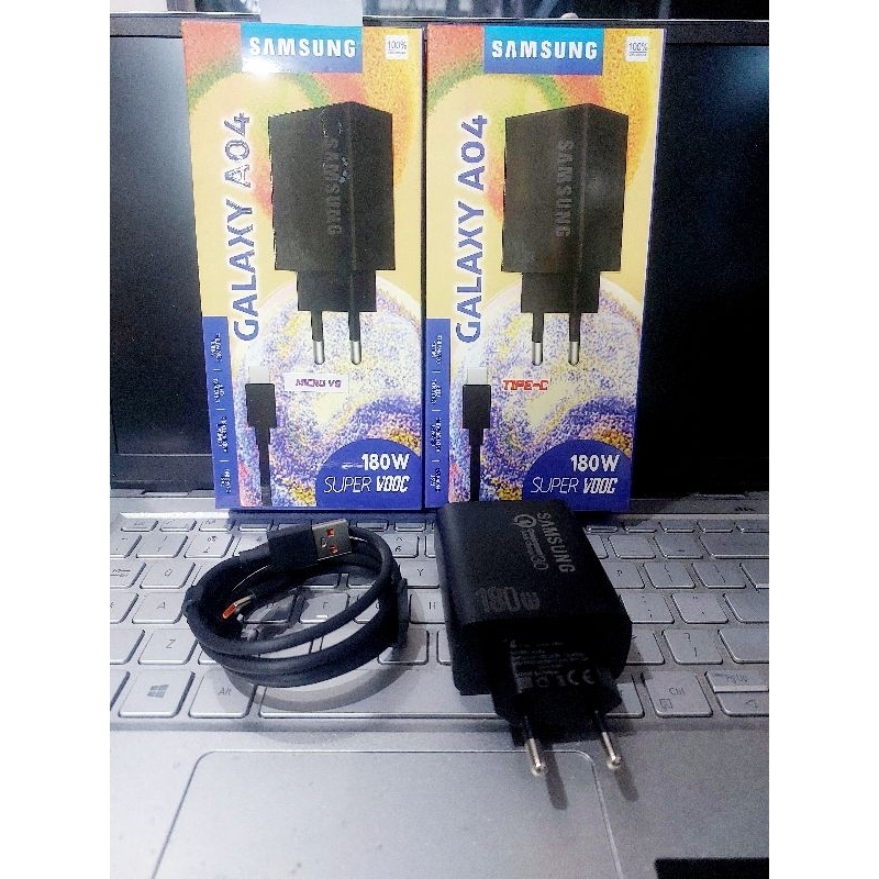 Jual Charger Samsung A04 black 180W For Android Dan Type c Fast Charger ...