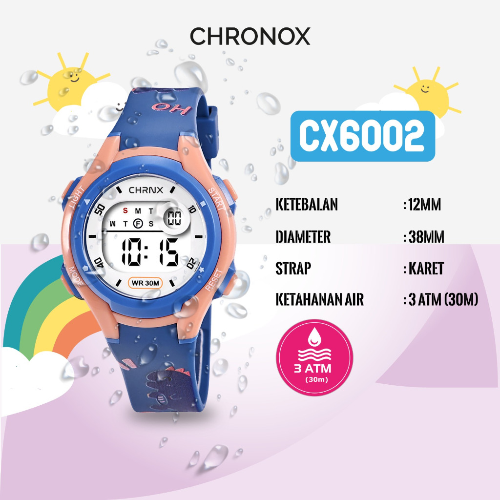 Jual Jam Tangan Anak Digital Anti Air Waterproof Sporty Fashion Chronox CX6002 [ Baca Deskripsi ...