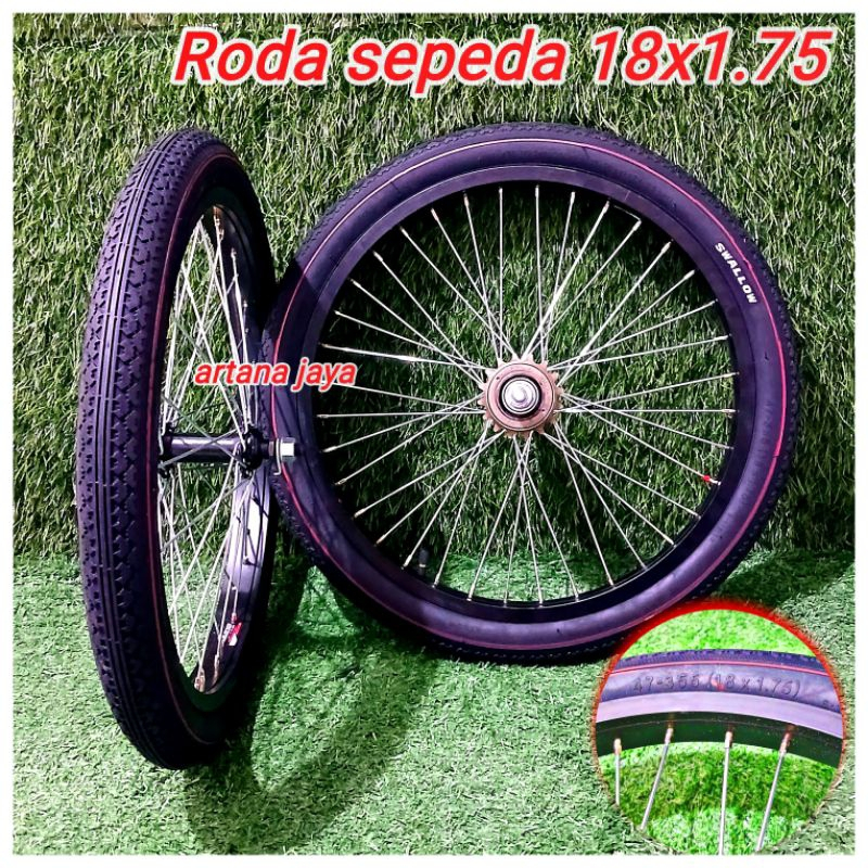 Jual Roda sepeda 18 x 1.75 swallow sudah di rakit tinggal pasang ...