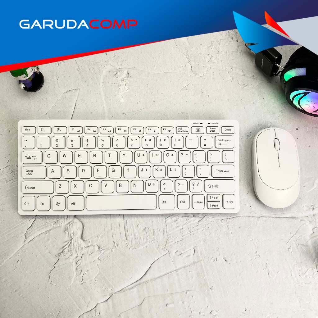 Jual Keyboard Mouse Wireless Mini Combo Lucu Pink Putih Biru Aesthetic ...