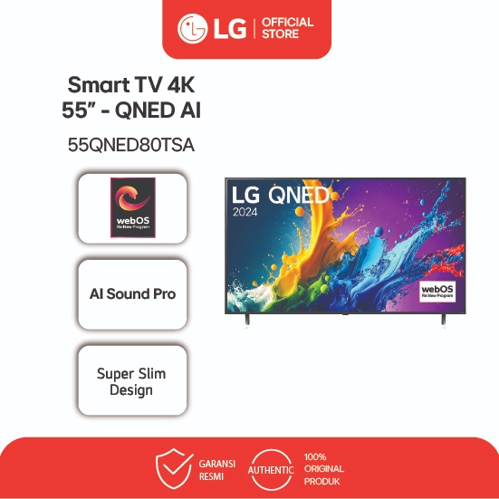 Jual LG Smart TV / Televisi 4K QNED80 55 Inch - 60Hz - HDR10 - Dolby ...