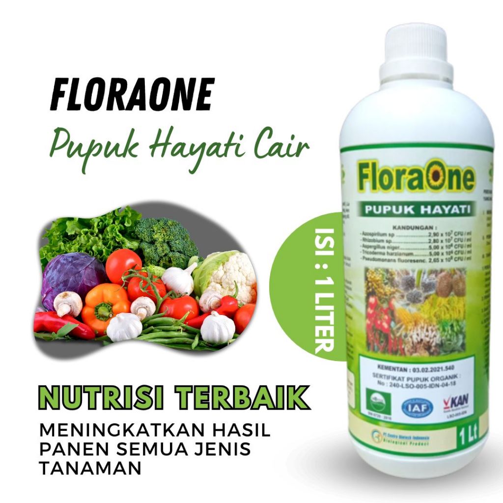 Jual FLORAONE Pupuk hayati TRICODERMA CAIR 1 LITER obat busuk batang pada tanaman cabai, Labu ...