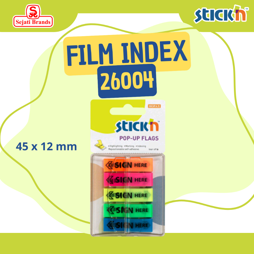 Jual Stick'n Pop-Up Flags 26004 Film Index 5 Sign Here - Memo Sticky ...