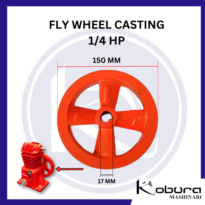Jual Pulley Bare Fly Wheel Casting 1/4 HP Mesin kompressor Angin 1/4 HP Shark dan Supershape ...