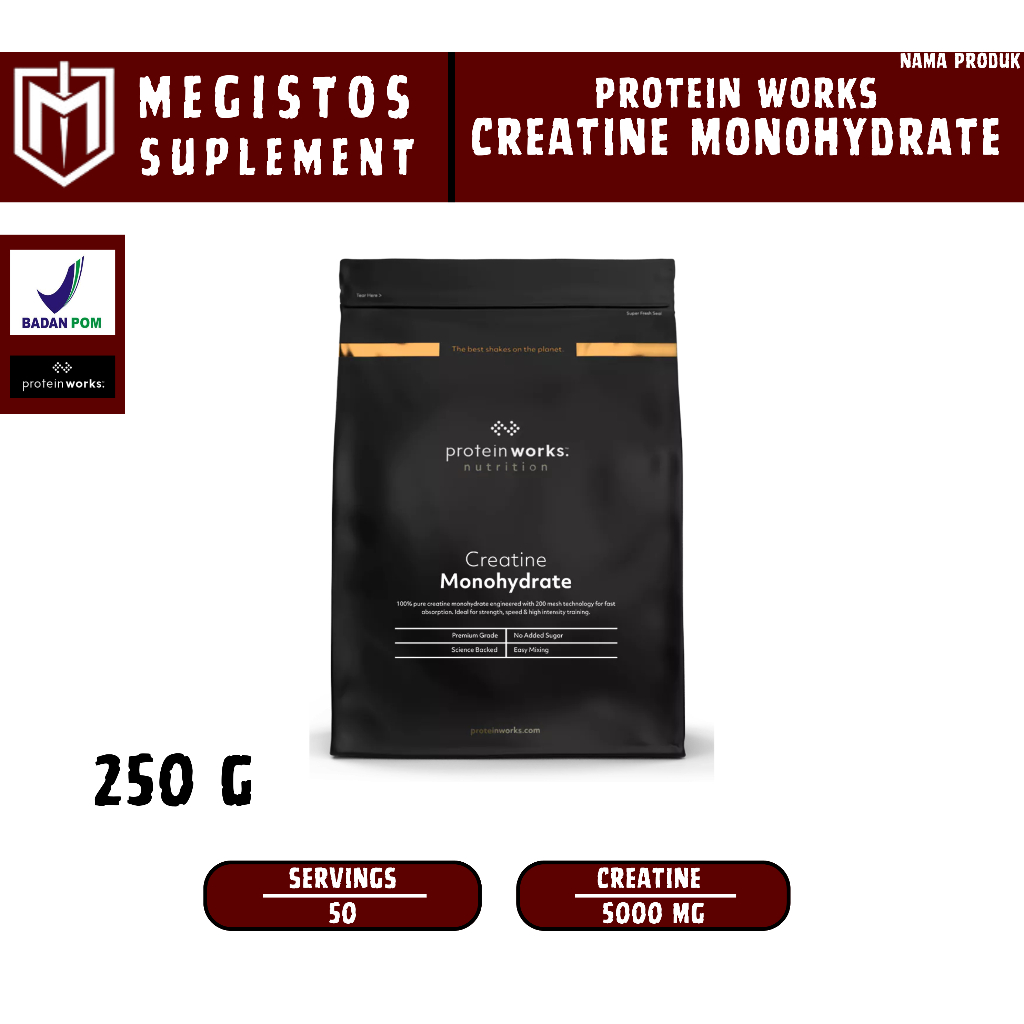 Jual The Protein Works Creatine Monohydrate 250 Gram Creatine powder ...